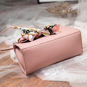 Star Posh | Bags | Satin Bow Pink Vegan Leather Mini Satchel Handbag ...